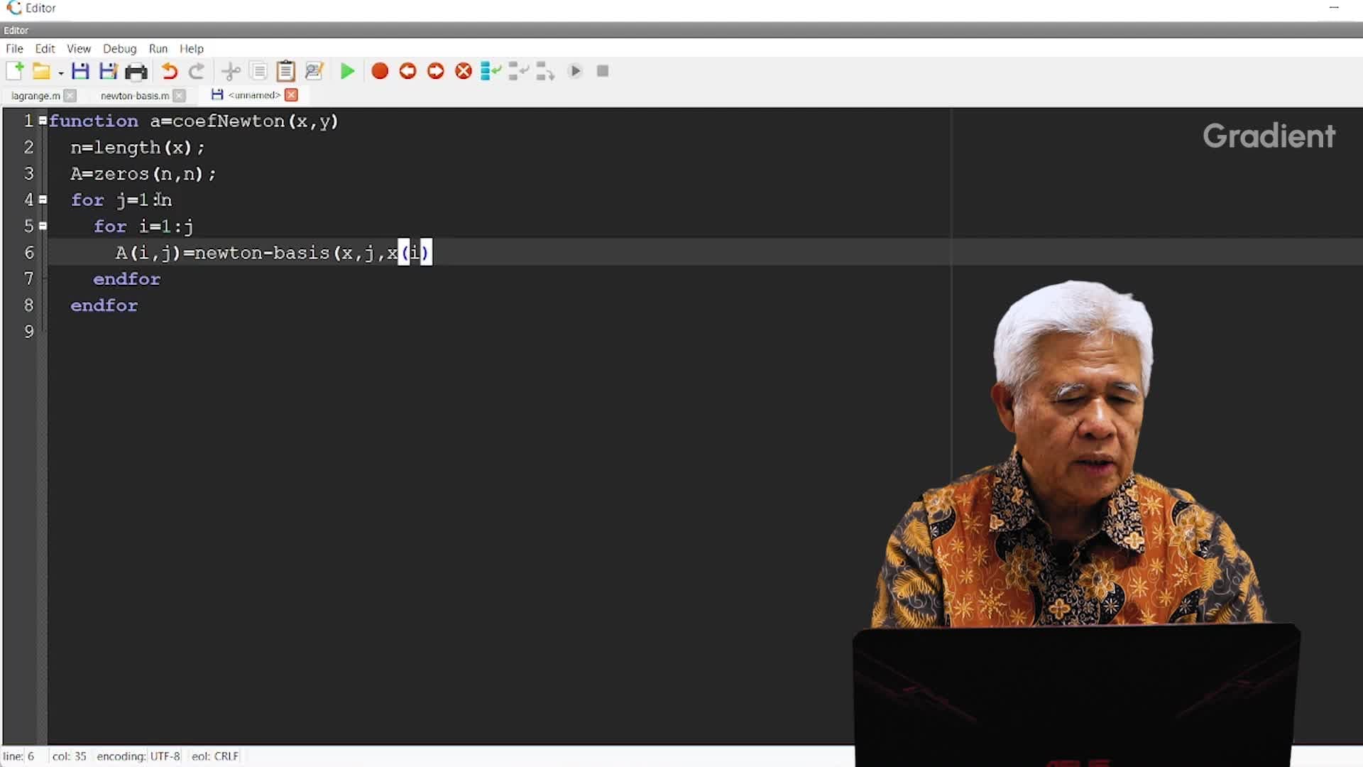 Materi Analisis Numerik: Implementasi Interpolasi Newton pada Octave/ Matlab