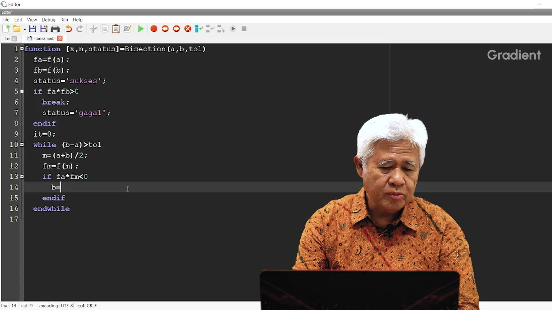 Materi Analisis Numerik Implementasi Algoritma Metode Bisection Pada Octave Matlab