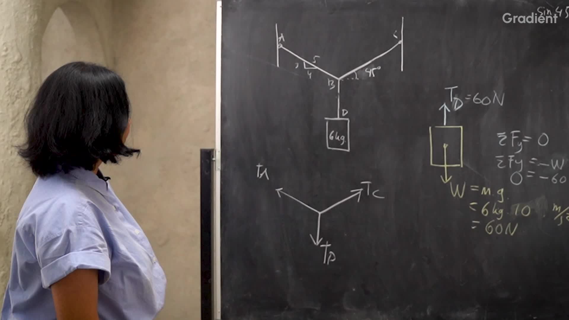 Materi Mekanika Teknik/Statika: Contoh Soal Kesetimbangan Partikel 2