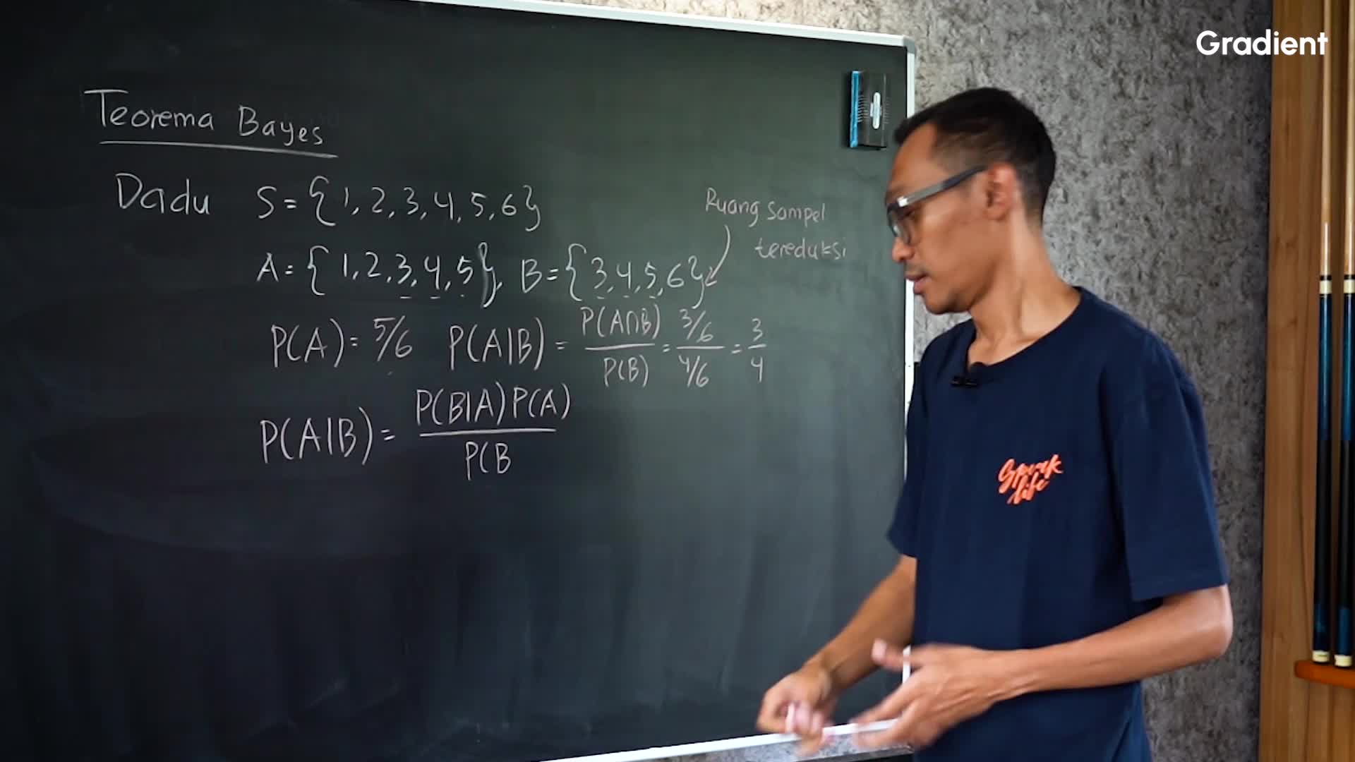 Materi Probabilitas & Statistika: Contoh Teorema Bayes: Dadu